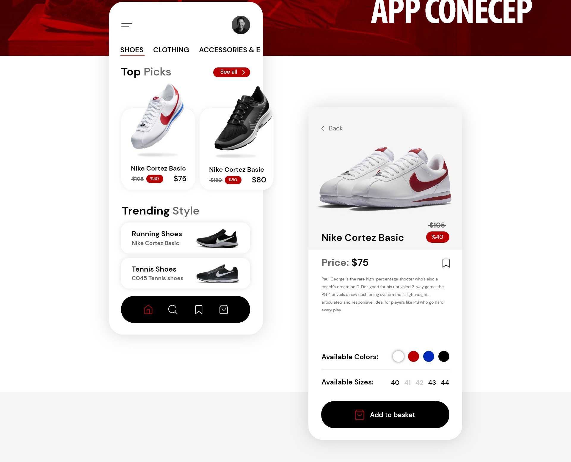 Training Outlet App Concept UI/UX Design - Milad Lotfi